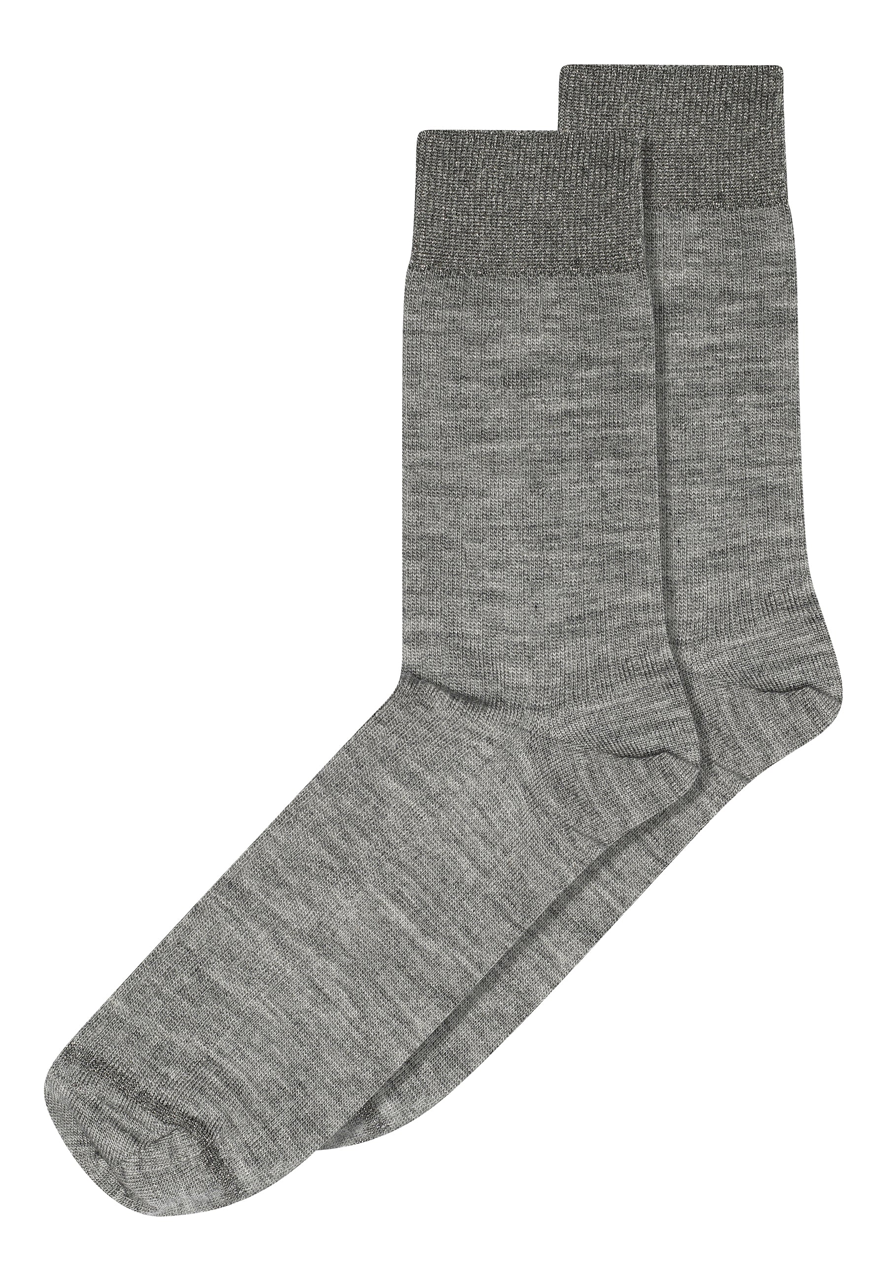 Erina Wool Rib Socks - Grey Melange W. Glitter (12-59532-491) – Blue ...