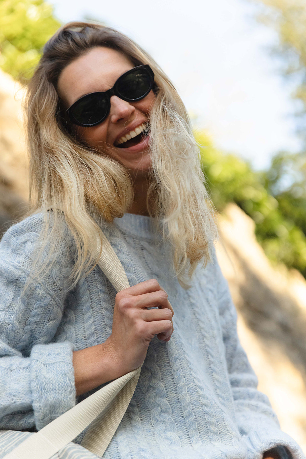 Daimi Cable Knit - Pale Blue – Blue Sportswear