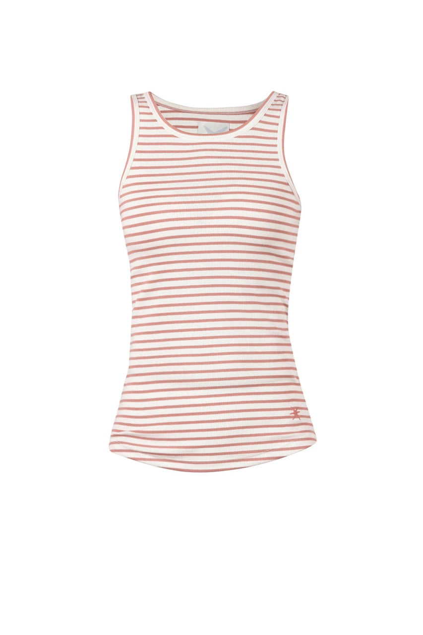 Sorel Striped Rib Tank Top - Ecru/Deep Rose – Blue Sportswear